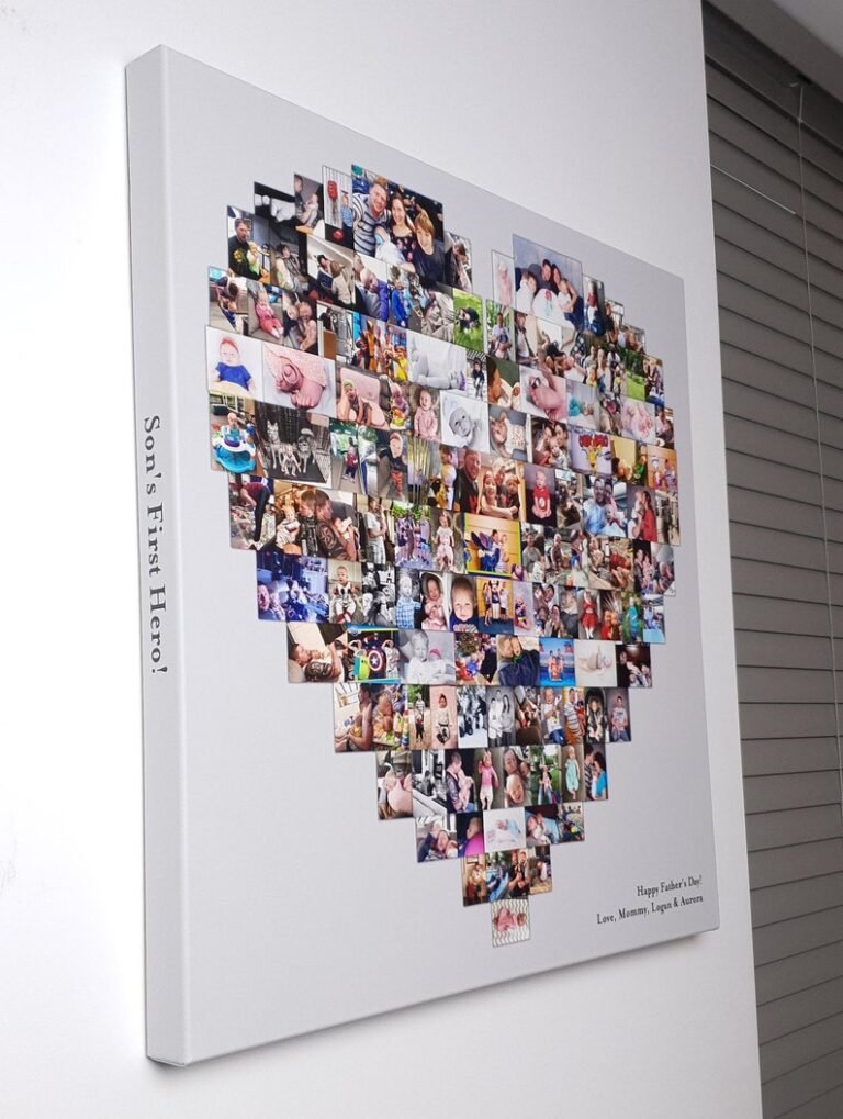 Heart Shape Collage Art Print – up to 150 Photos - CanvasJet.com